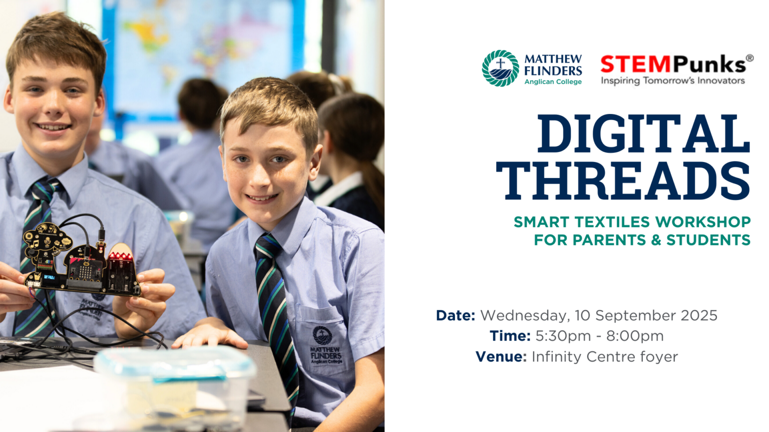 STEMPunks Digital Threads Workshop - Matthew Flinders Anglican College